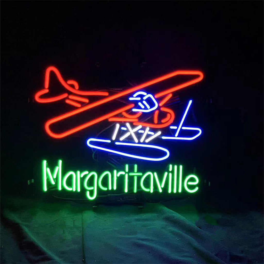 Wright Airplane Margaritaville Neon Light Sign 100% Custom Real Glass Wall Art – Neon Signs Land
