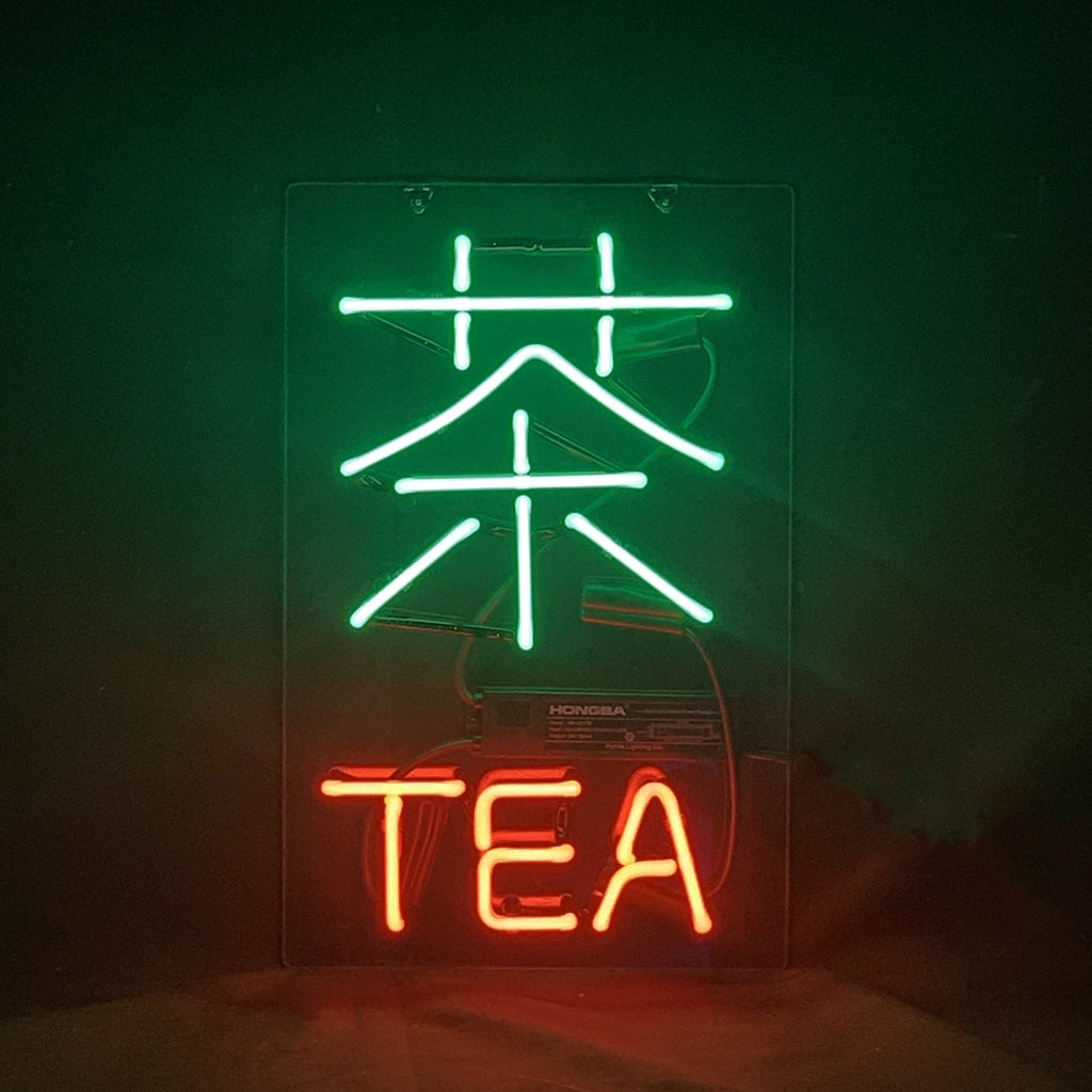 Chinese Characters Tea Neon Light Sign 100% Custom Real Glass Wall Art ...