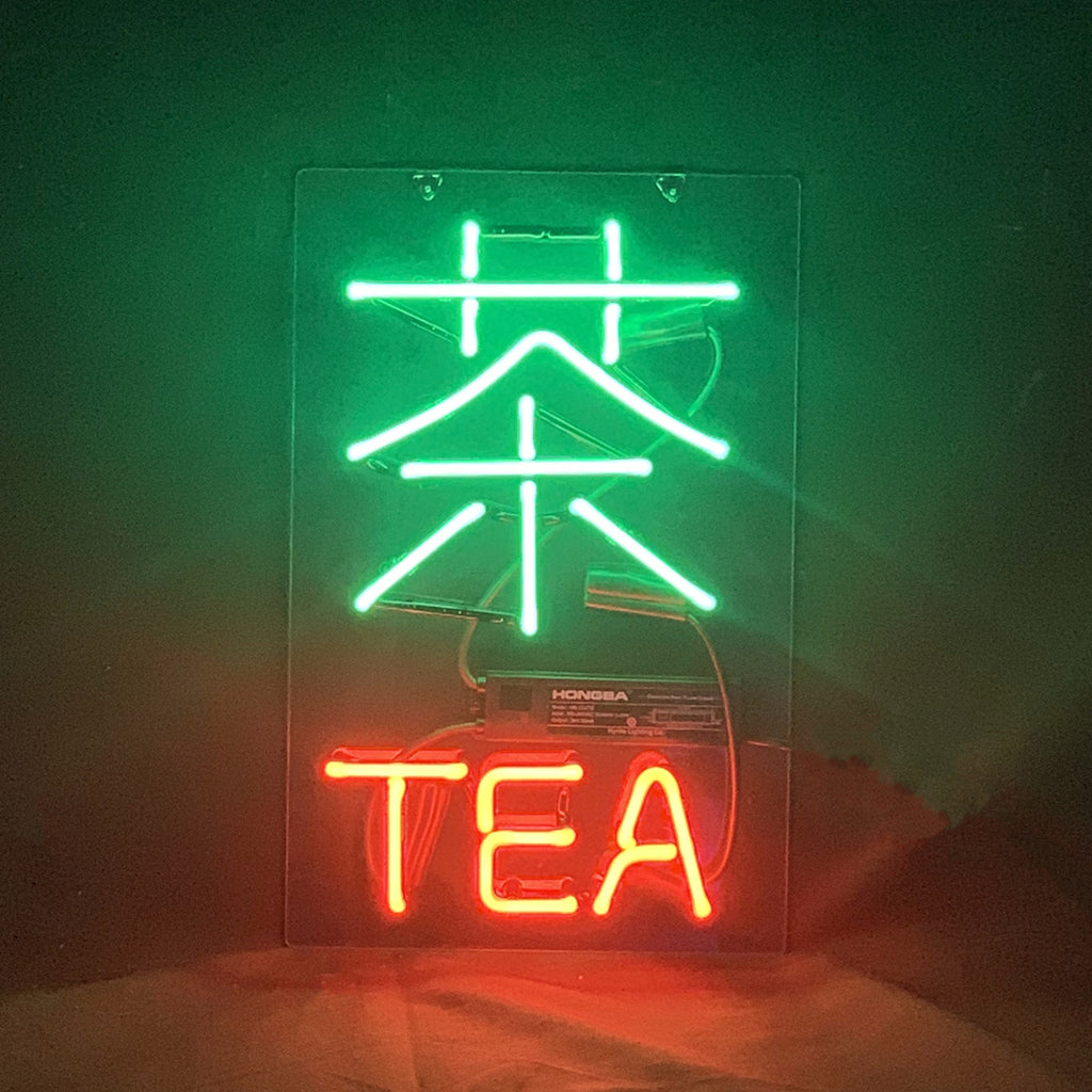 Chinese Characters Tea Neon Light Sign 100% Custom Real Glass Wall Art ...