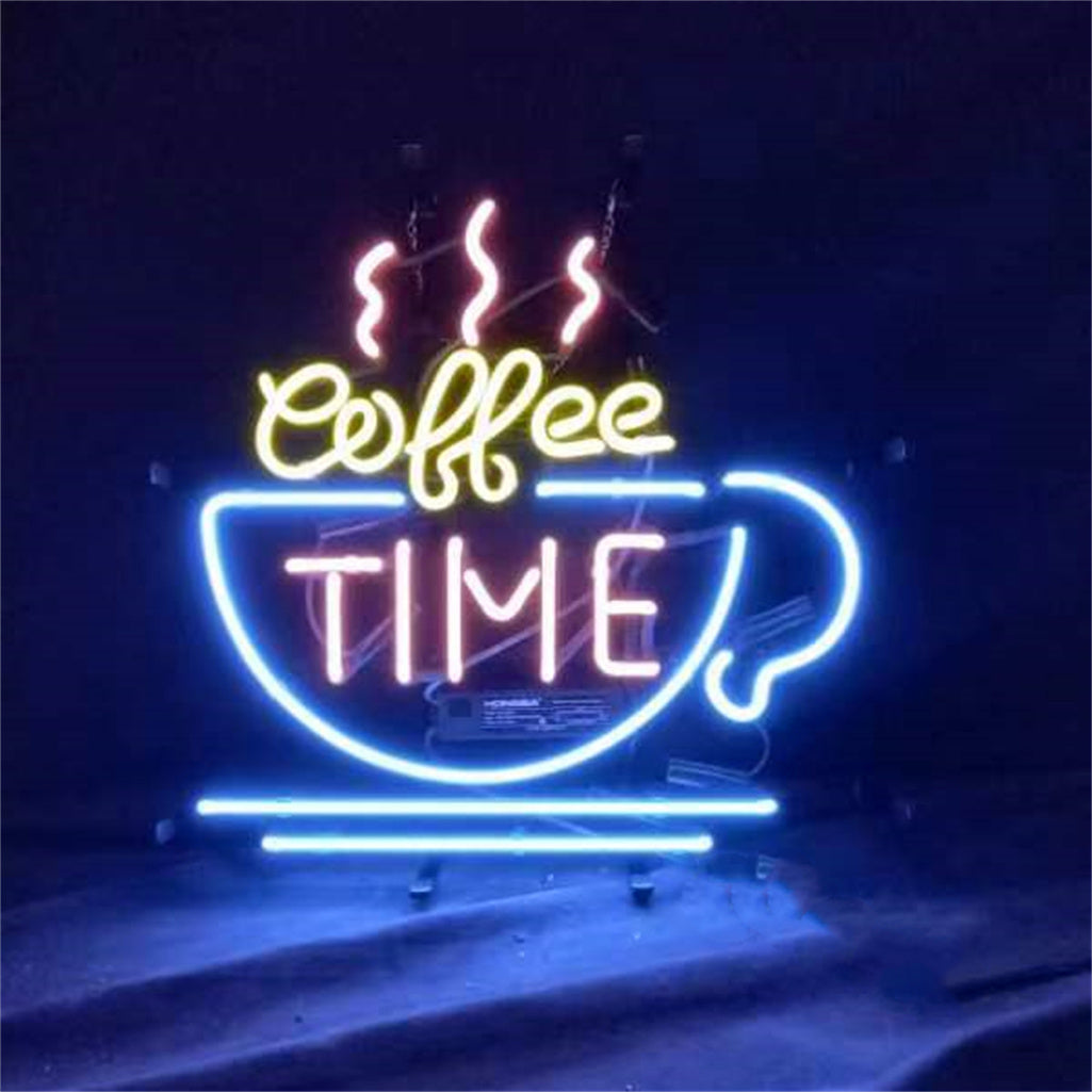 Coffee Time Neon Light Sign 100% Custom Real Glass Wall Art – Neon ...