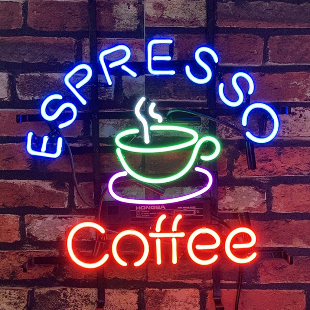 Espresso Coffee Neon Light Sign 100% Custom Real Glass Wall Art – Neon ...