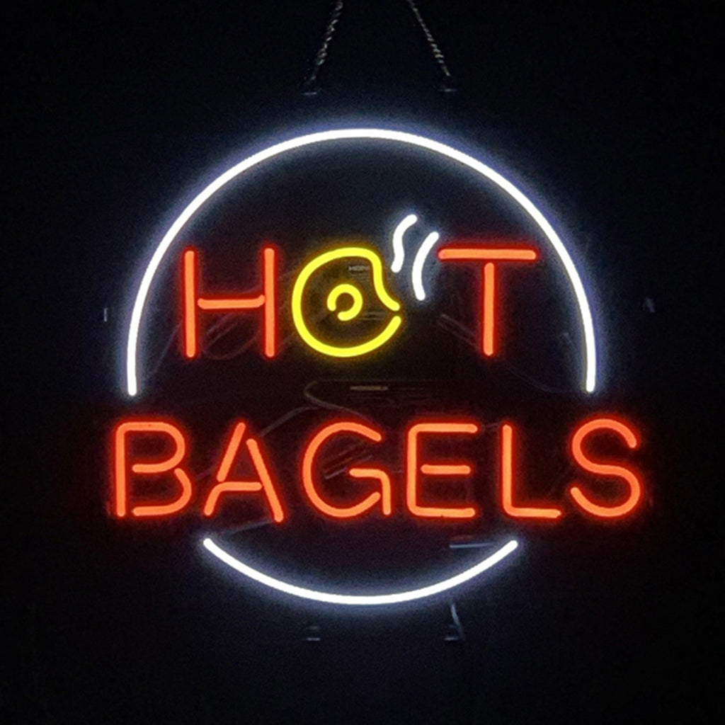 Hot Bagels Neon Light Sign 100% Custom Real Glass Wall Art – Neon Signs ...