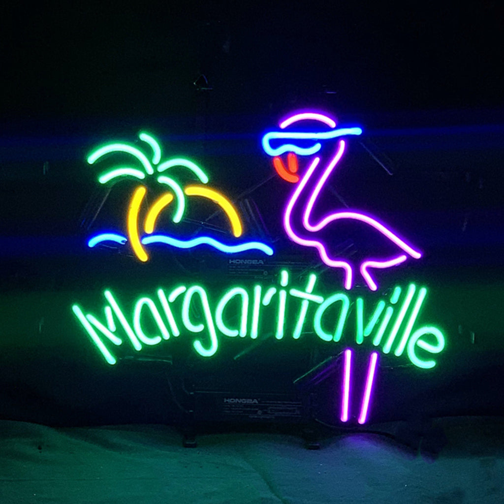 Margaritaville Flamingo Sun Sea Plam Tree Neon Light Sign 100% Custom ...