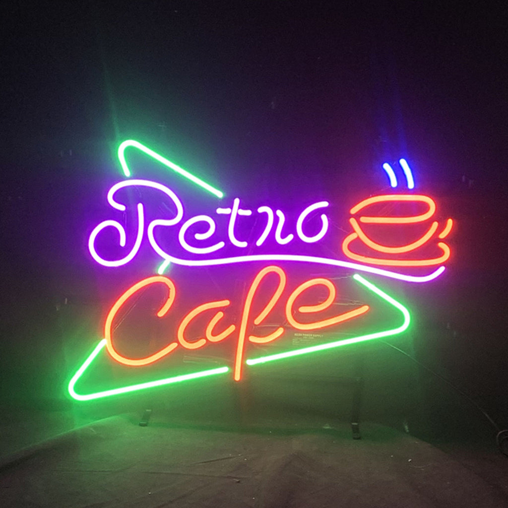 Retro Cafe Neon Light Sign 100% Custom Real Glass Wall Art – Neon Signs ...