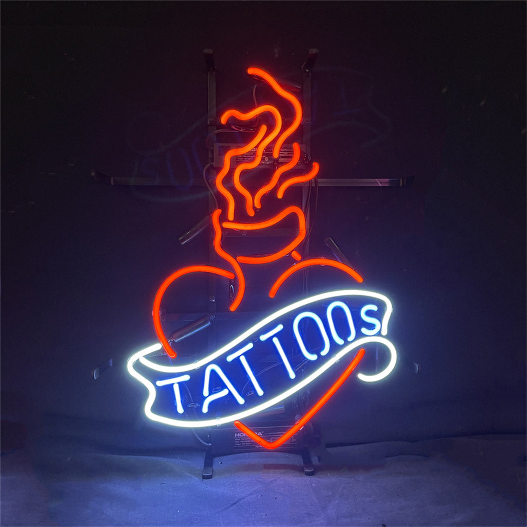 Tattoos Neon Light Sign 100% Custom Real Glass Wall Art – Neon Signs Land