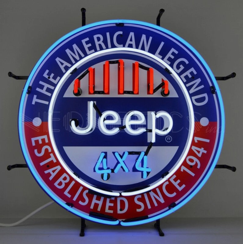 The American Legend Jeep 4x4 Established Since 1941 Real Neon Sign ...