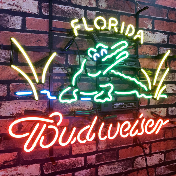 Florida Gator Budweiser Beer Neon Sign Light 100% Handmade Glass – Neon ...