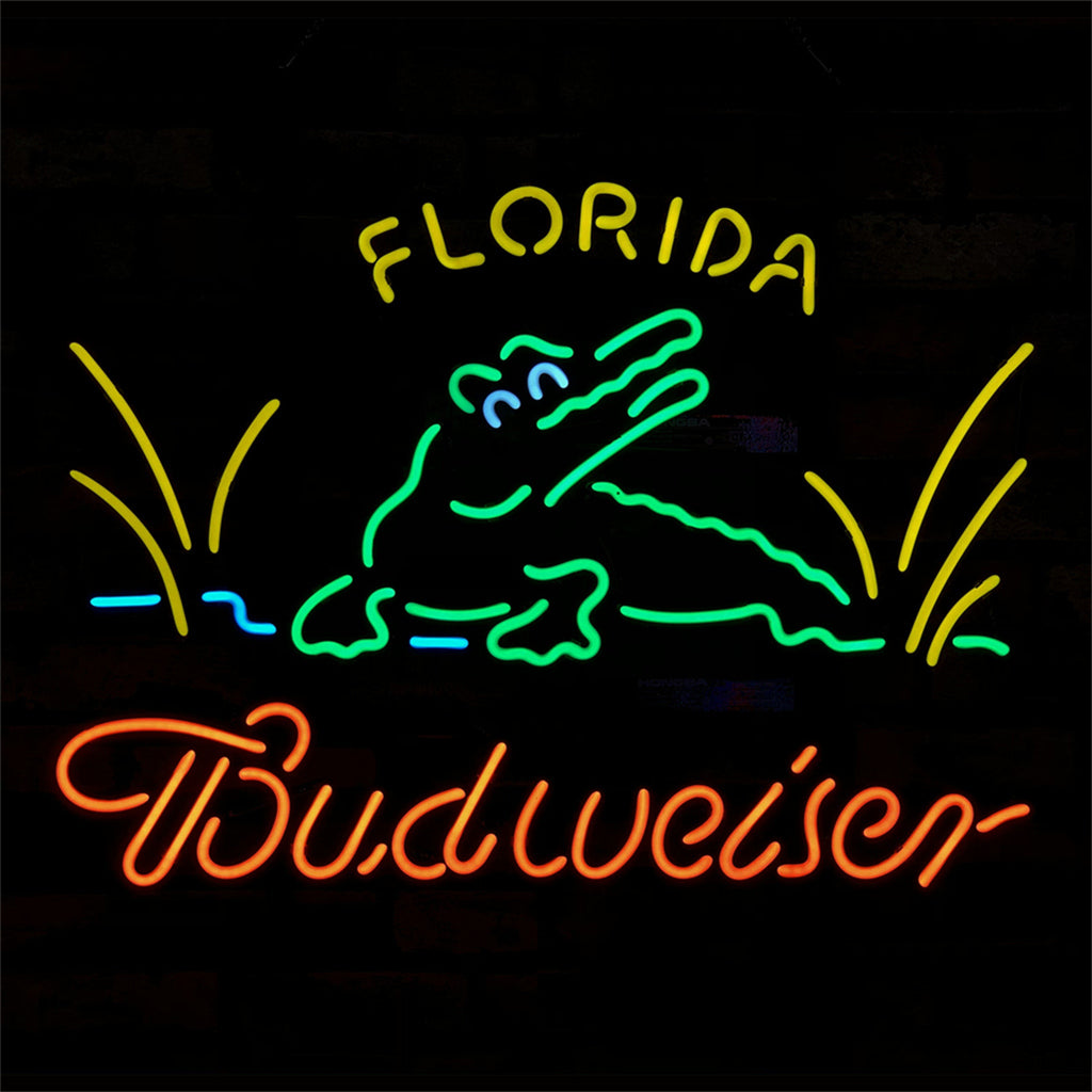 Florida Gator Budweiser Beer Neon Sign Light 100% Handmade Glass – Neon ...