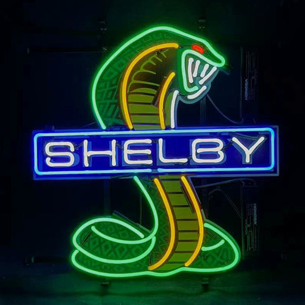 Blue Shelby Auto Car Green Cobra Neon Signs with Acrylic Logo Vintage ...